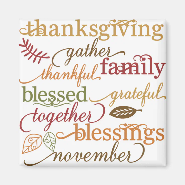Thanksgiving Blessings Magnet | Zazzle