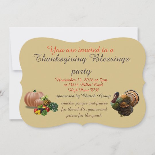 Thanksgiving Blessings Party Invitation | Zazzle.com