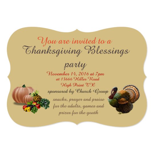 Thanksgiving Blessings Party Invitation | Zazzle.com