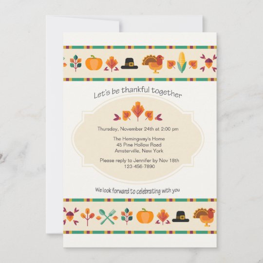 Thanksgiving Border Invitation | Zazzle.com