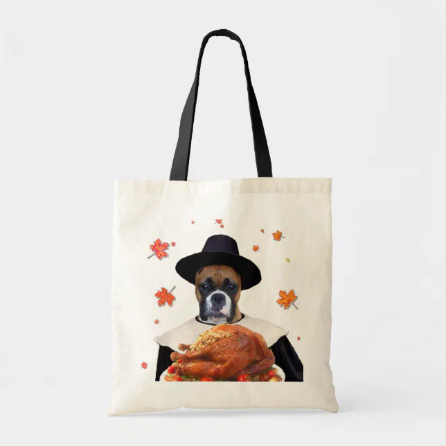 Thanksgiving Boxer Dog tote bag | Zazzle