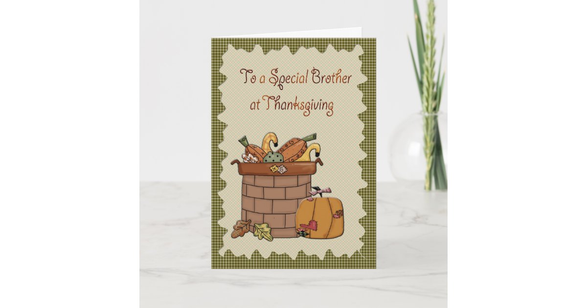 Thanksgiving Brother Holiday Card | Zazzle