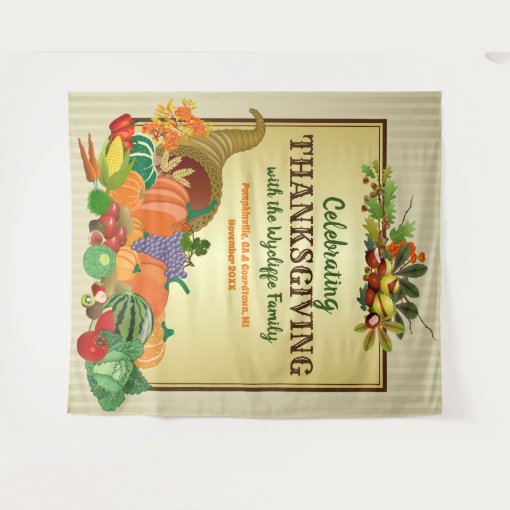 Thanksgiving Cornucopia Abundance Horn of Plenty Tapestry | Zazzle