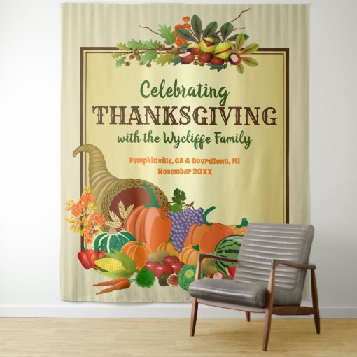 Thanksgiving Cornucopia Abundance Horn of Plenty Tapestry | Zazzle