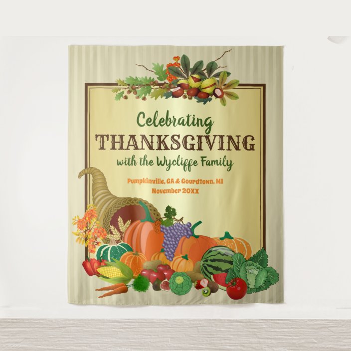 Thanksgiving Cornucopia Abundance Horn of Plenty Tapestry | Zazzle