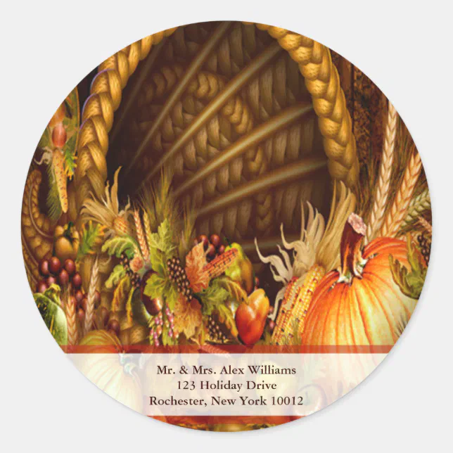 Thanksgiving Cornucopia Address Labels | Zazzle