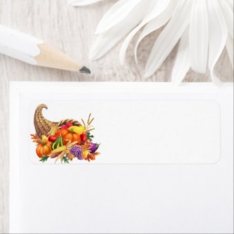 Thanksgiving Cornucopia Label | Zazzle
