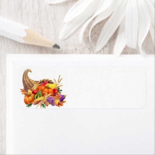 Thanksgiving Cornucopia Label | Zazzle