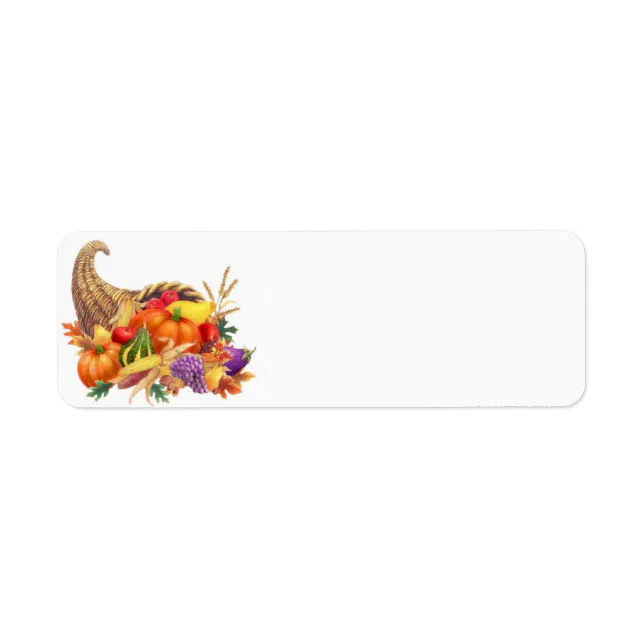 Thanksgiving Cornucopia Label | Zazzle