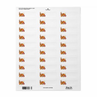 Thanksgiving Cornucopia Label | Zazzle