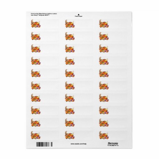 Thanksgiving Cornucopia Label | Zazzle