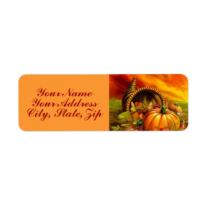 Thanksgiving Cornucopia Label | Zazzle.com