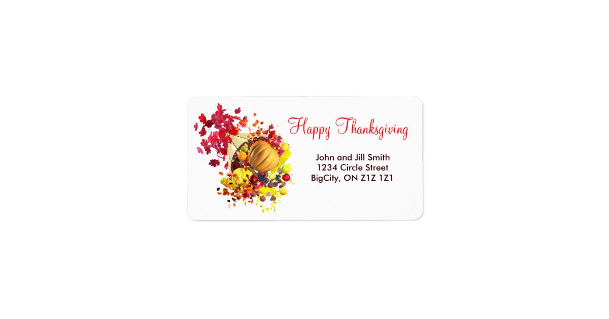Thanksgiving Cornucopia Label | Zazzle