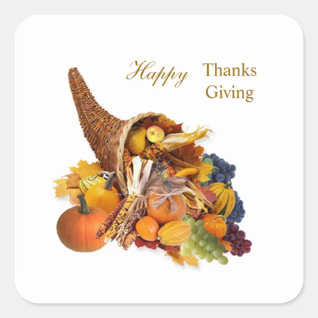 Thanksgiving Cornucopia Sticker | Zazzle