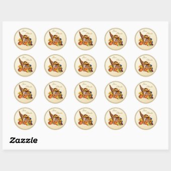 Thanksgiving. Cornucopia Sticker | Zazzle