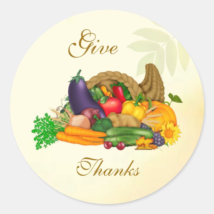 Thanksgiving. Cornucopia Sticker | Zazzle