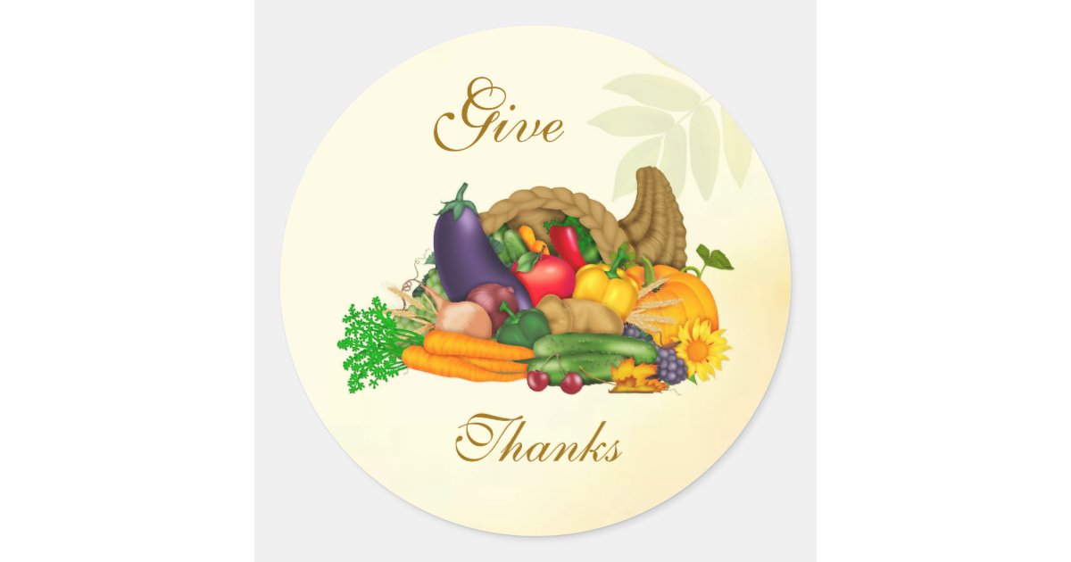 Thanksgiving. Cornucopia Sticker | Zazzle