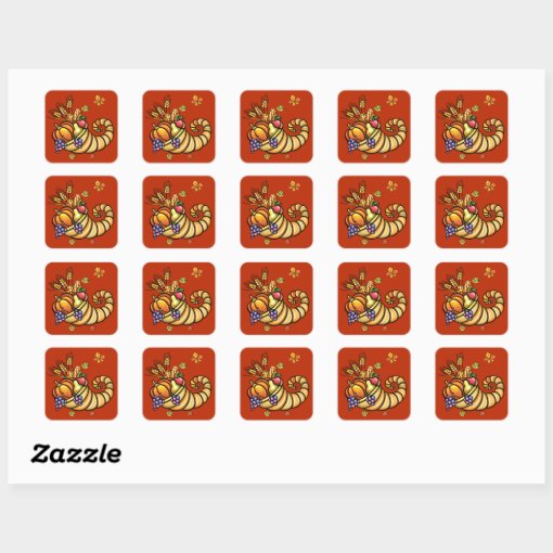 Thanksgiving Cornucopia Sticker - SRF | Zazzle