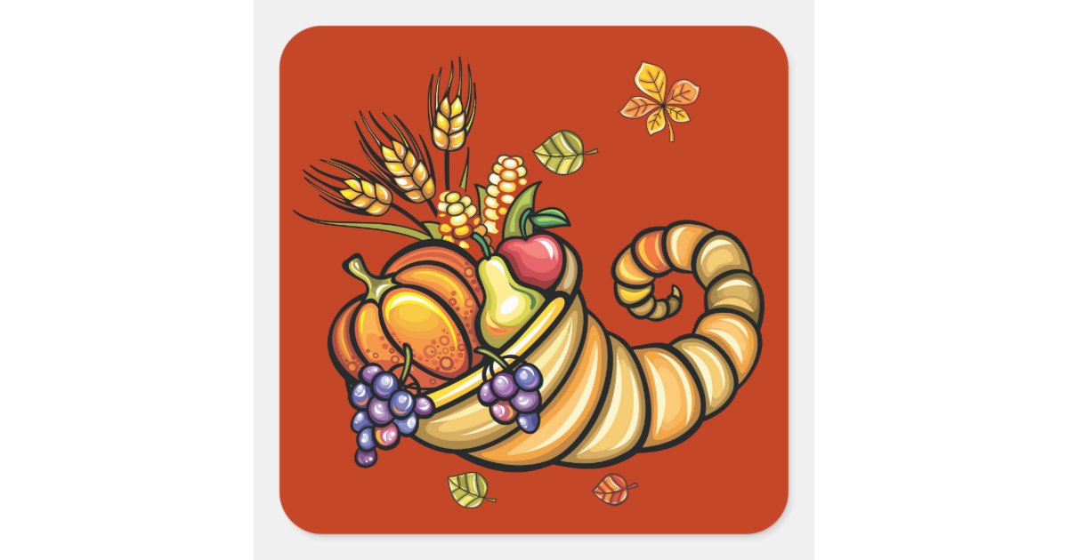 Thanksgiving Cornucopia Sticker - SRF | Zazzle