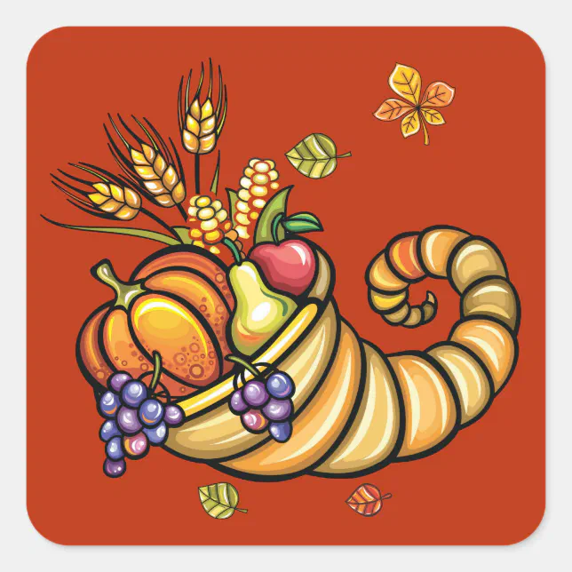 Thanksgiving Cornucopia Sticker - SRF | Zazzle
