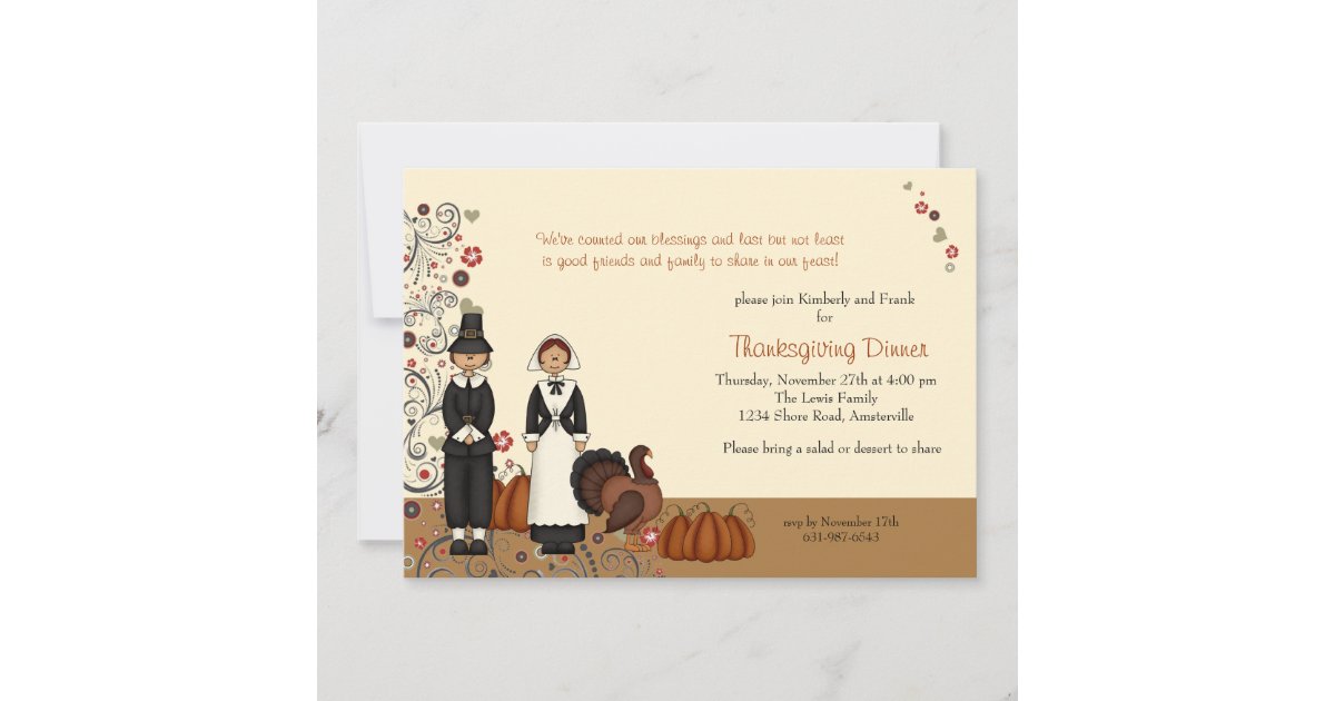 Thanksgiving Couple - Holiday Invitation | Zazzle
