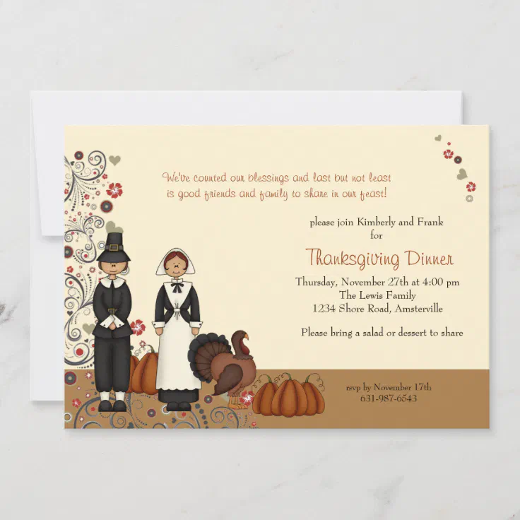 Thanksgiving Couple - Holiday Invitation | Zazzle
