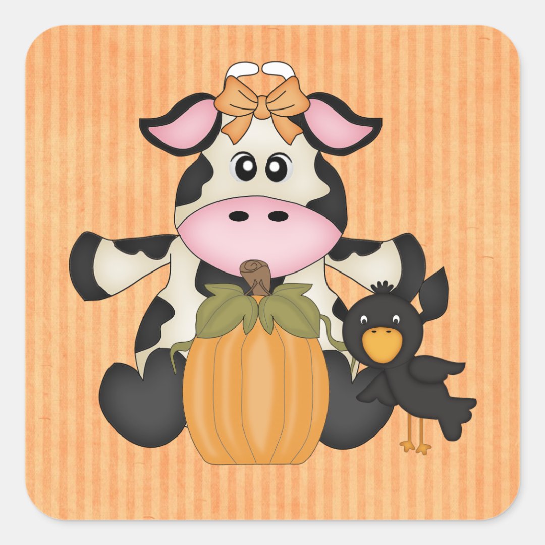 Thanksgiving Cow sticker | Zazzle