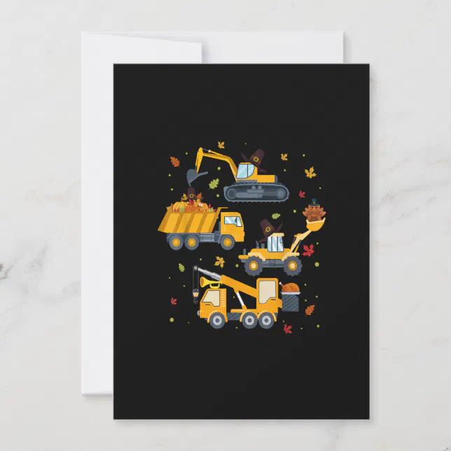 Thanksgiving Crane Truck Construction Funny Turkey Invitation | Zazzle