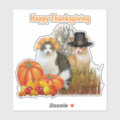 Thanksgiving Cute Pilgrim Cats Vinyl Cutout Sticker | Zazzle