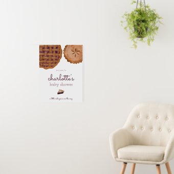 Thanksgiving Cutie Pie Baby Shower Welcome Sign | Zazzle