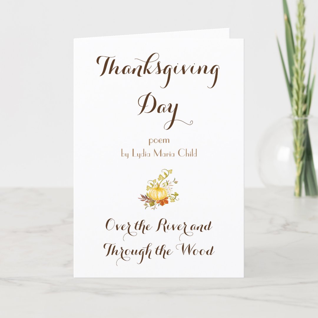 Thanksgiving Day Poem Holiday Card | Zazzle