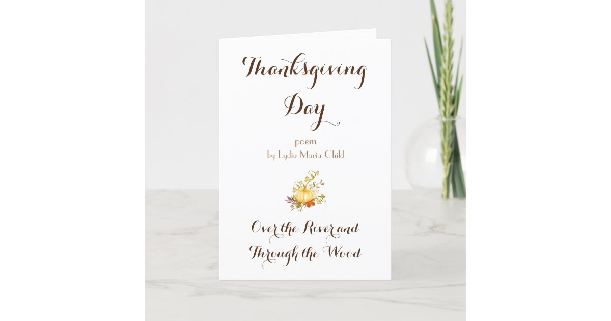 Thanksgiving Day Poem Holiday Card | Zazzle