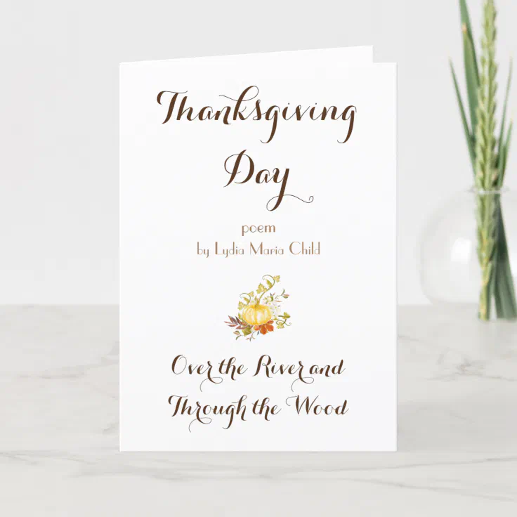 Thanksgiving Day Poem Holiday Card | Zazzle