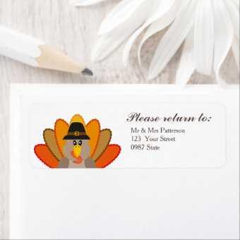 Thanksgiving day return address label | Zazzle