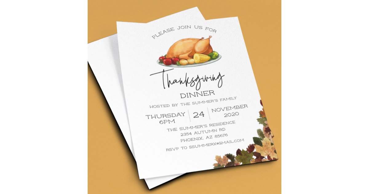 Thanksgiving Dinner budget Turkey Invitation | Zazzle