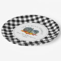 Thanksgiving Dinner Buffalo Plaid Gourd Pumpkin Paper Plates | Zazzle