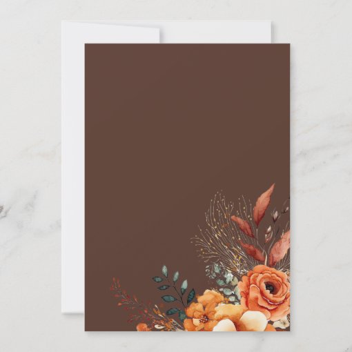 Thanksgiving dinner floral brown invitation | Zazzle