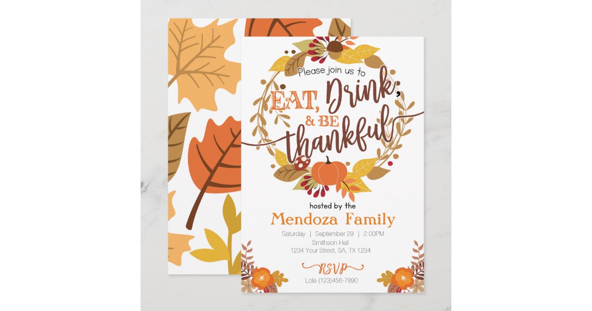 Thanksgiving Dinner Invitation, Feast Invitation | Zazzle