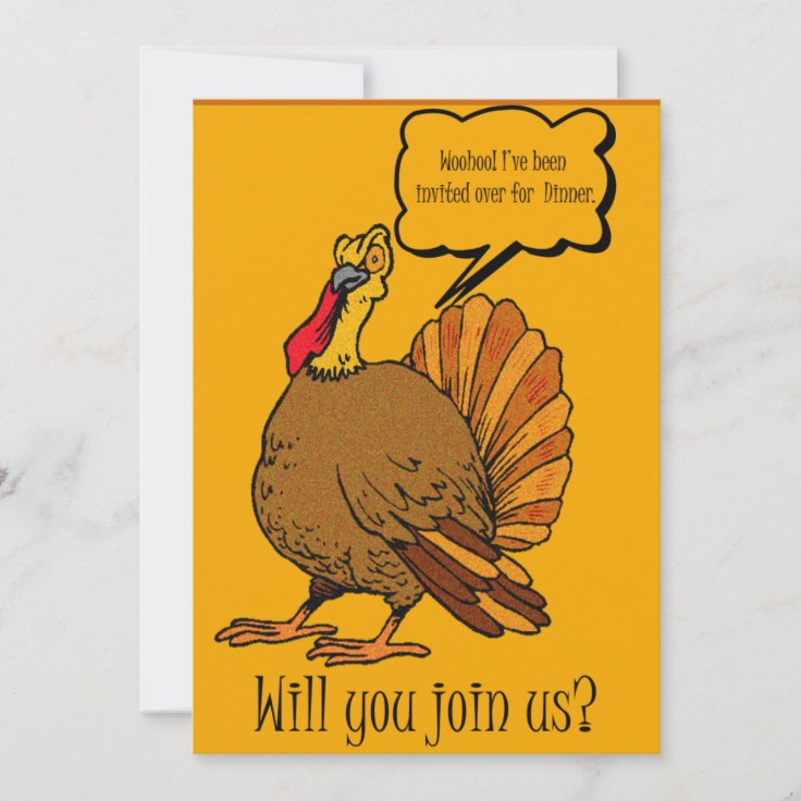 Thanksgiving Dinner Invitation - Funny Turkey | Zazzle