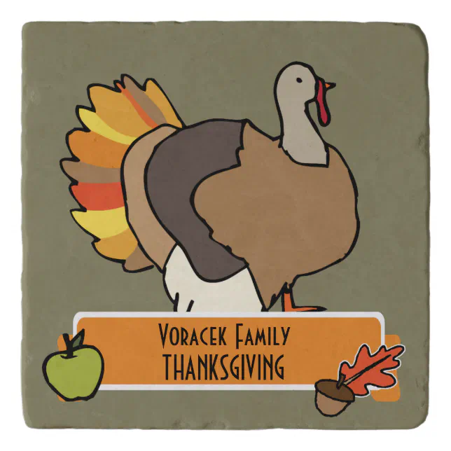 Thanksgiving Dinner Personalize Trivet, Turkey Art Trivet | Zazzle