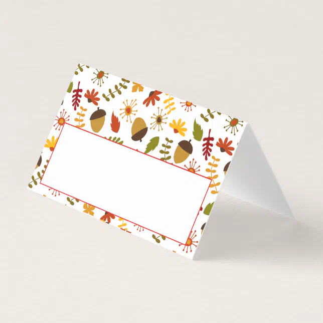 Thanksgiving Dinner Place Card | Autumn Acorns | Zazzle