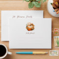 Thanksgiving Dinner Pumpkin Floral Script White Envelope | Zazzle