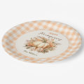 Thanksgiving Dinner Pumpkin Gingham Pastel Paper Plates | Zazzle