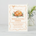 Thanksgiving Dinner Turkey Invitation | Zazzle
