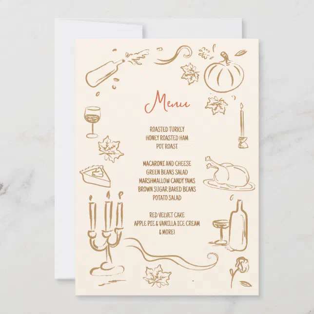 Thanksgiving Dinner Whimsical Invitation Zazzle