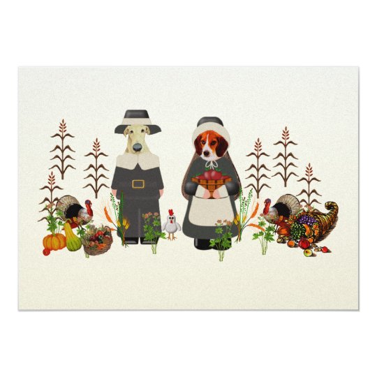 Thanksgiving Dogs Invitation | Zazzle.com