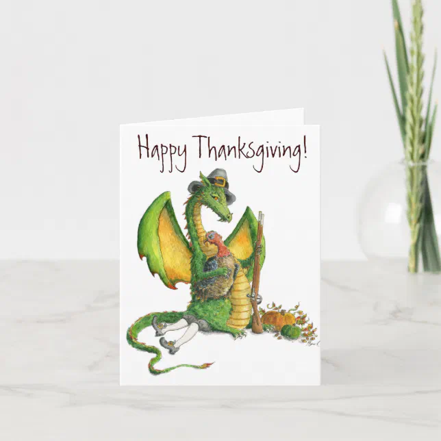 Thanksgiving Dragon card | Zazzle