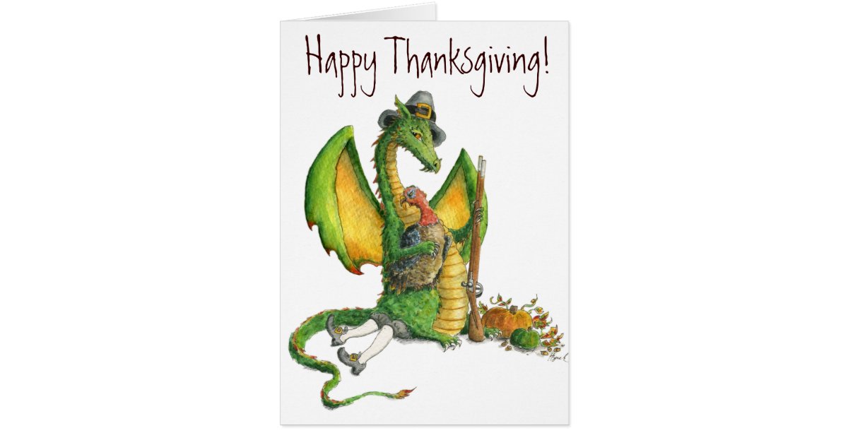 Thanksgiving Dragon card | Zazzle.com