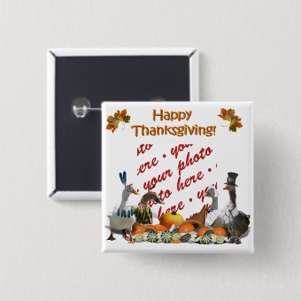 Thanksgiving Ducks Button | Zazzle