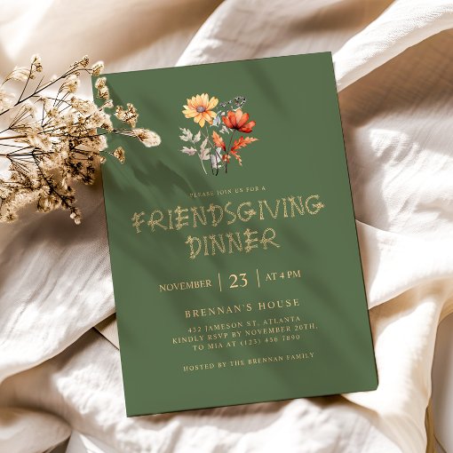 Thanksgiving Elegant Friendsgiving Feast Invitation | Zazzle
